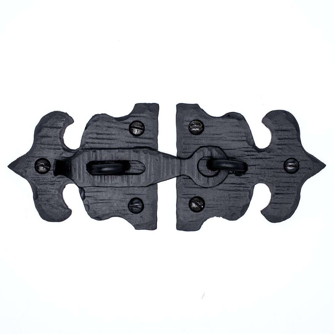 5.25” Forged Iron Decorative Furniture Hasp Latch Padlock for Chests ...