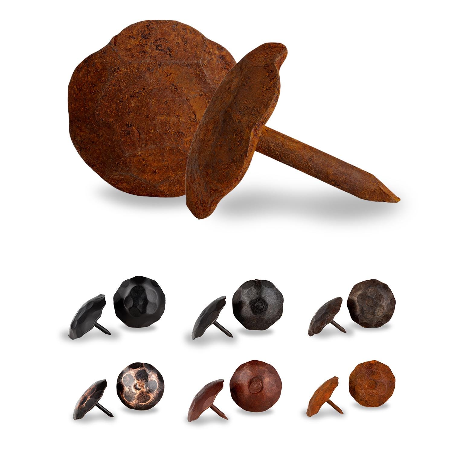25 Pack 0.75" Iron Clavos Decorative Nail Stud Tacks for Barn Doors ...