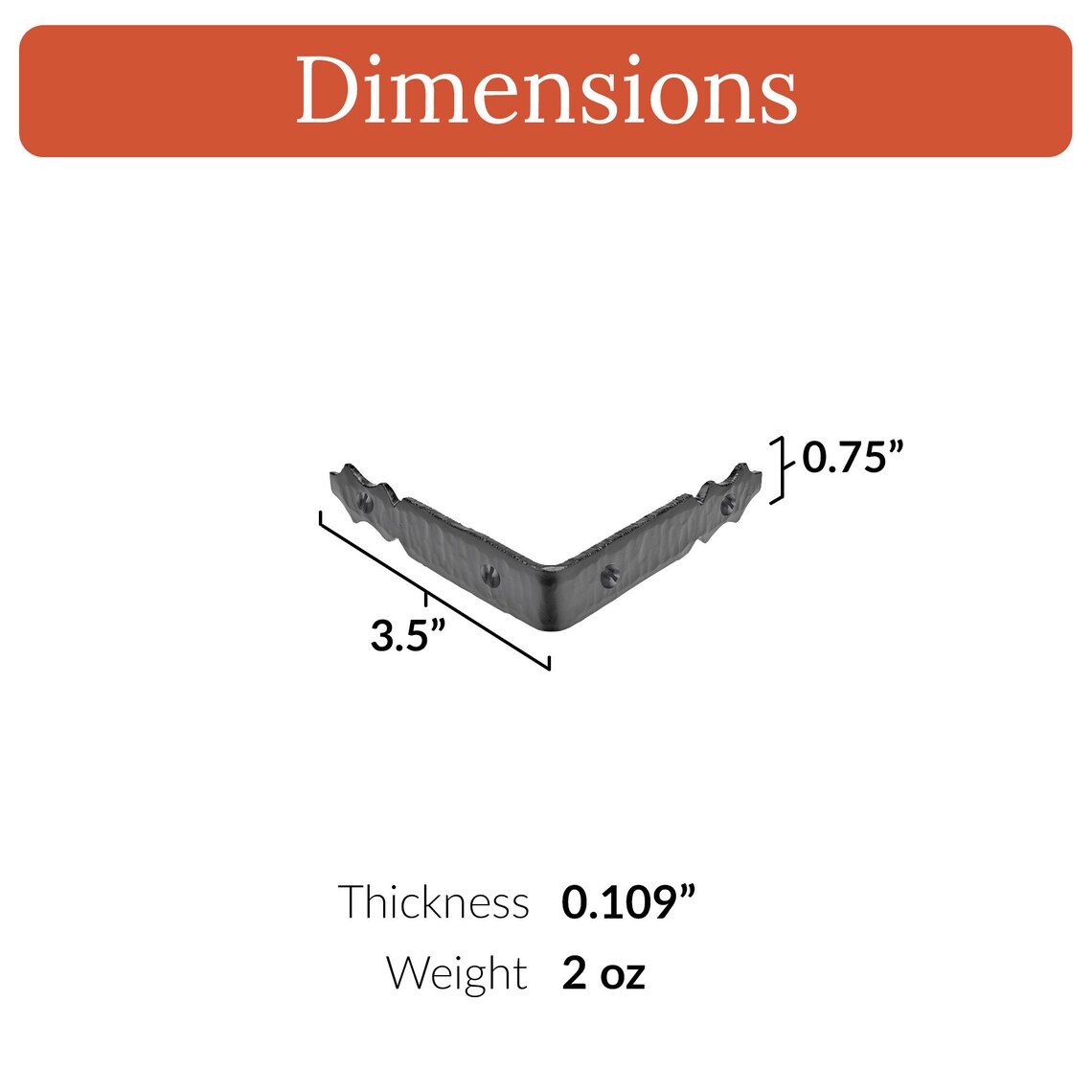 2 Pack 3.5" Forged Decorative Angular Corner Protector Bracket Table ...