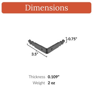 2 Pack 3.5" Forged Decorative Angular Corner Protector Bracket Table ...