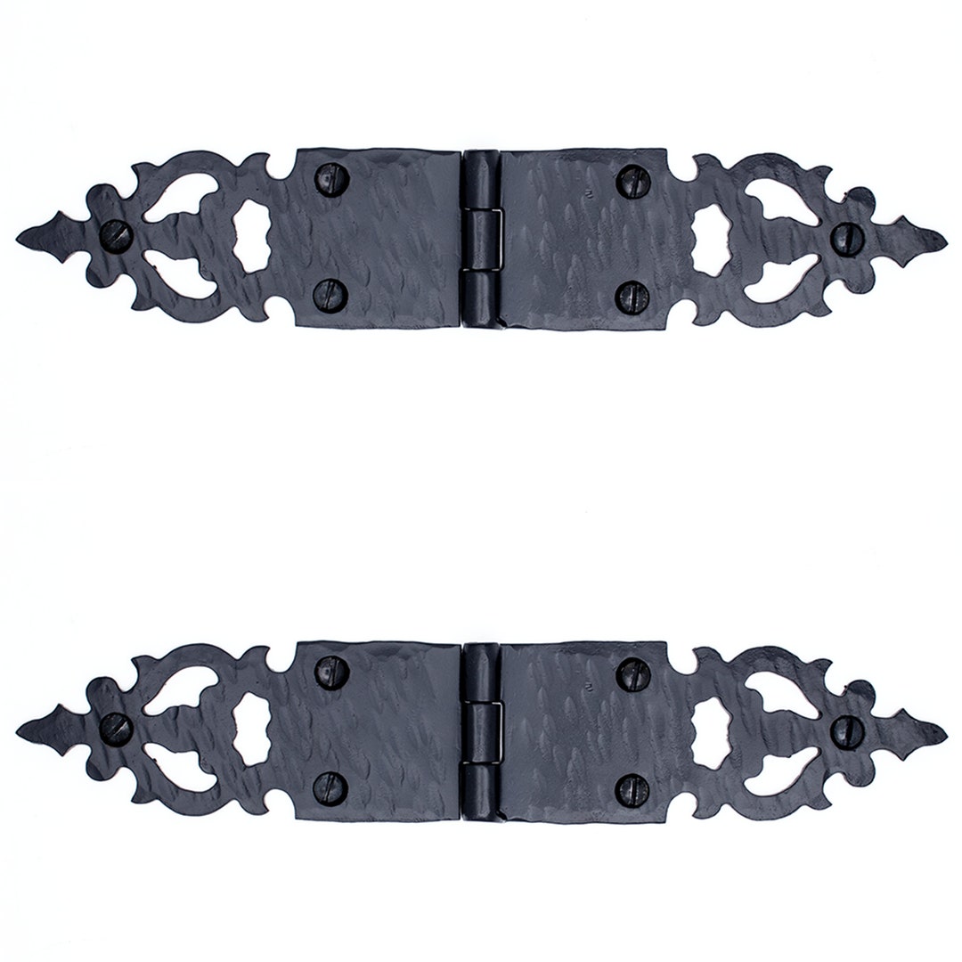 2 Pack 8" Forged Iron Decorative Strap Hinge for Small Farmhouse Gates ...