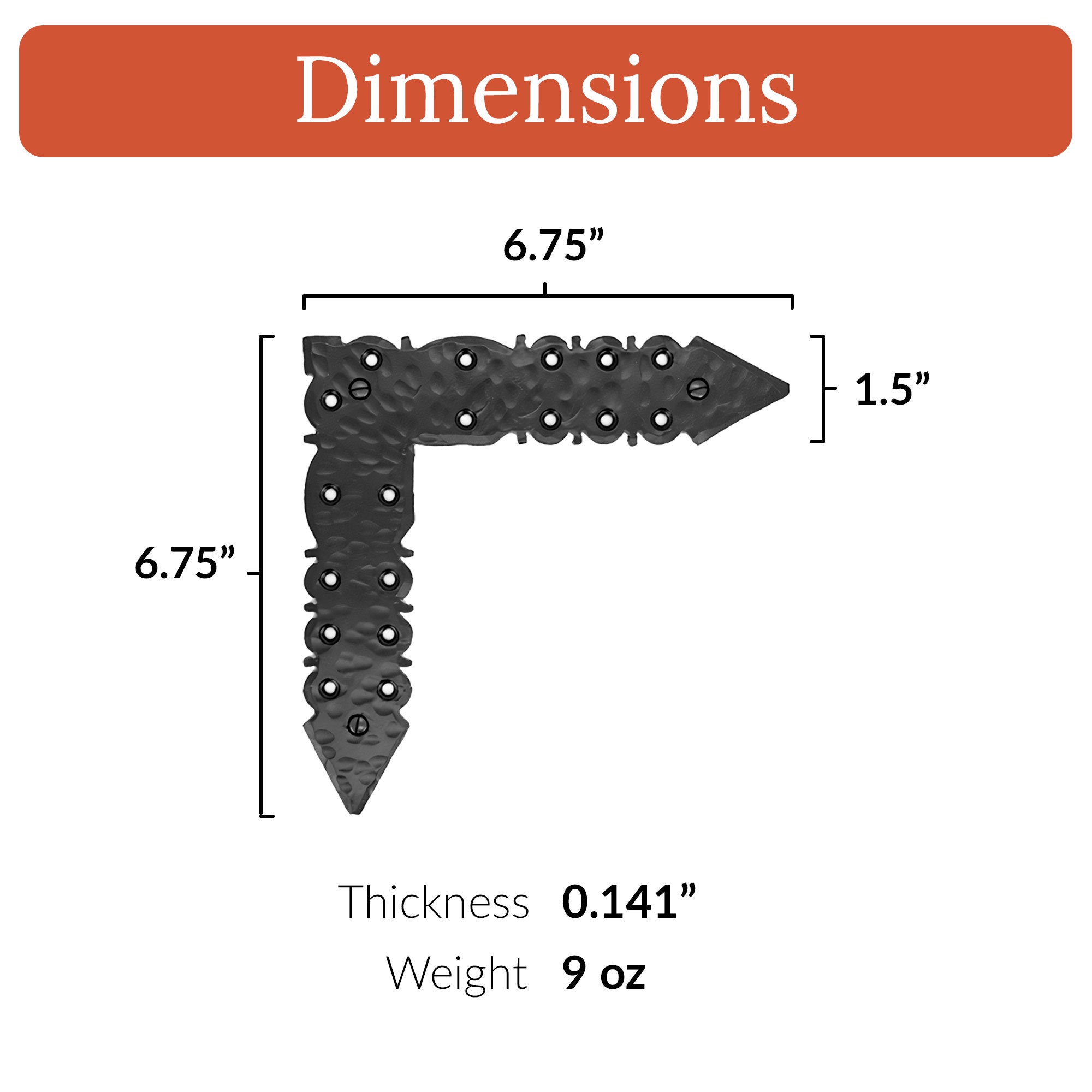 2 Pack 6.75 Forged Decorative L Corner Bracket Right Angle - Etsy