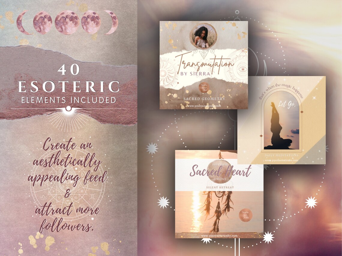 Mystic Instagram Templates: Esoteric Canva Posts (digital Download) - Etsy