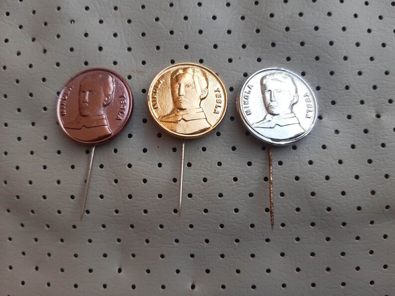 Nikola Tesla Vintage Pins Series 1970 Science Memorabilia - Etsy