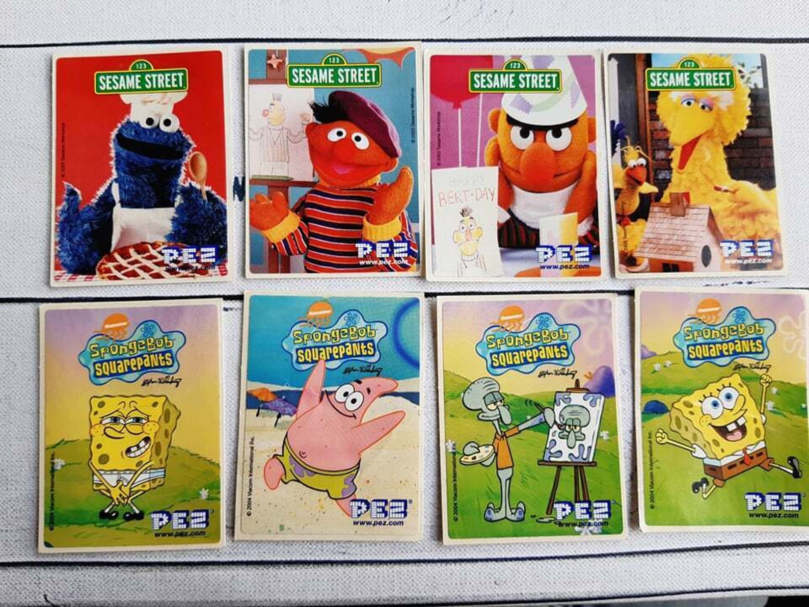 PEZ Card Stickers Sesame Street and Spongebob Squarepants 8 - Etsy