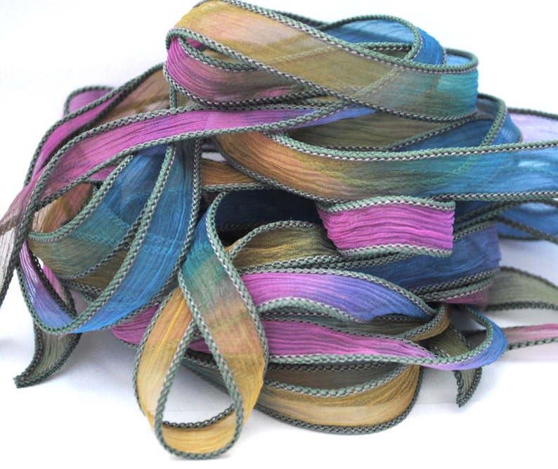 Hand Dyed Silk Ribbon Crinkle - Etsy