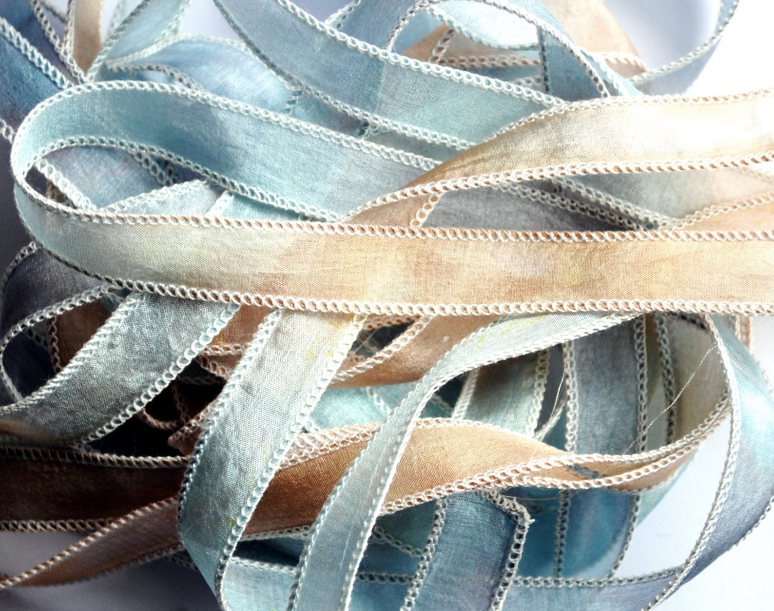 Hand Dyed Silk Ribbon Silk Ribbon Habotai Silk Wrap - Etsy