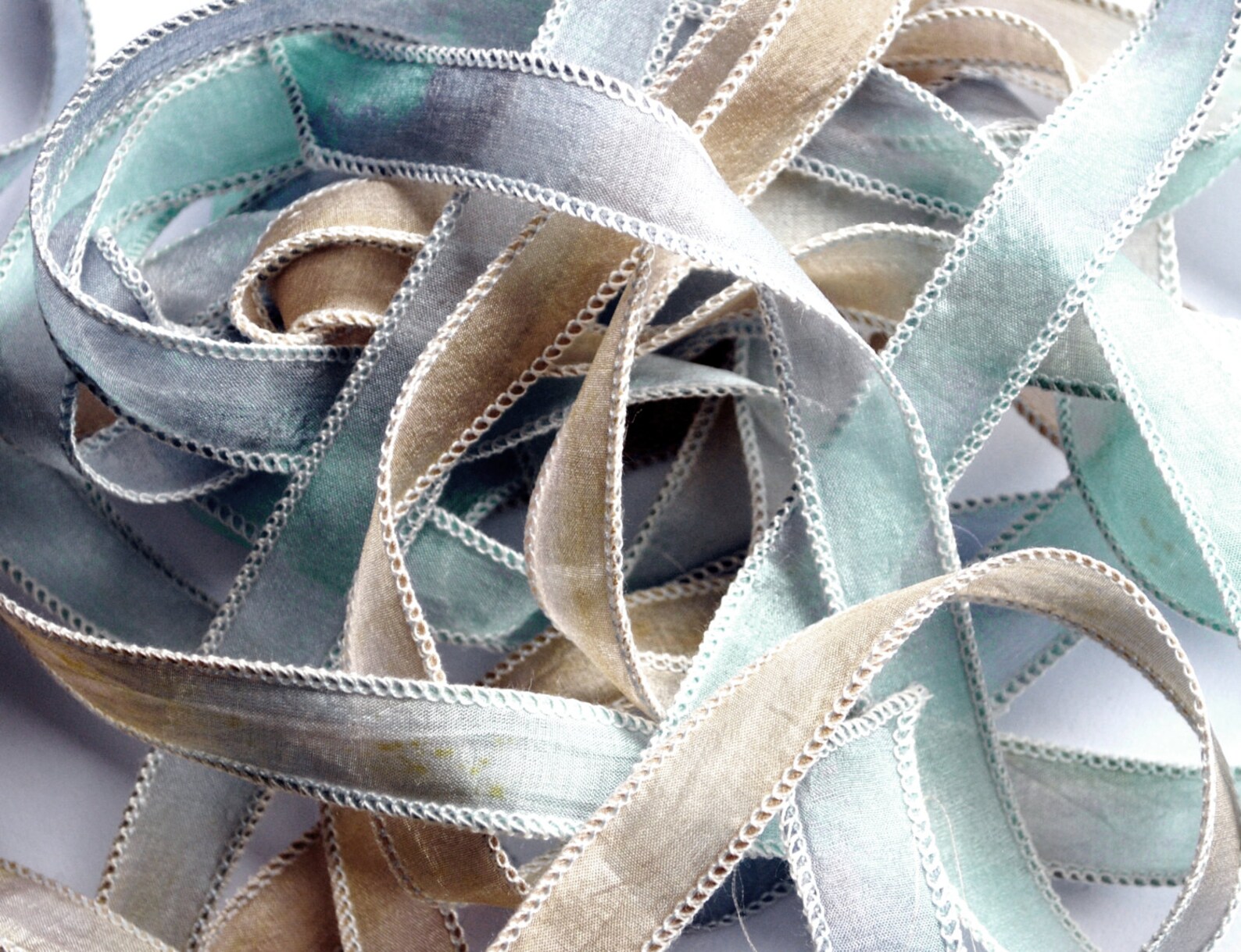 Hand Dyed Silk Ribbon Silk Ribbon Habotai Silk Wrap - Etsy