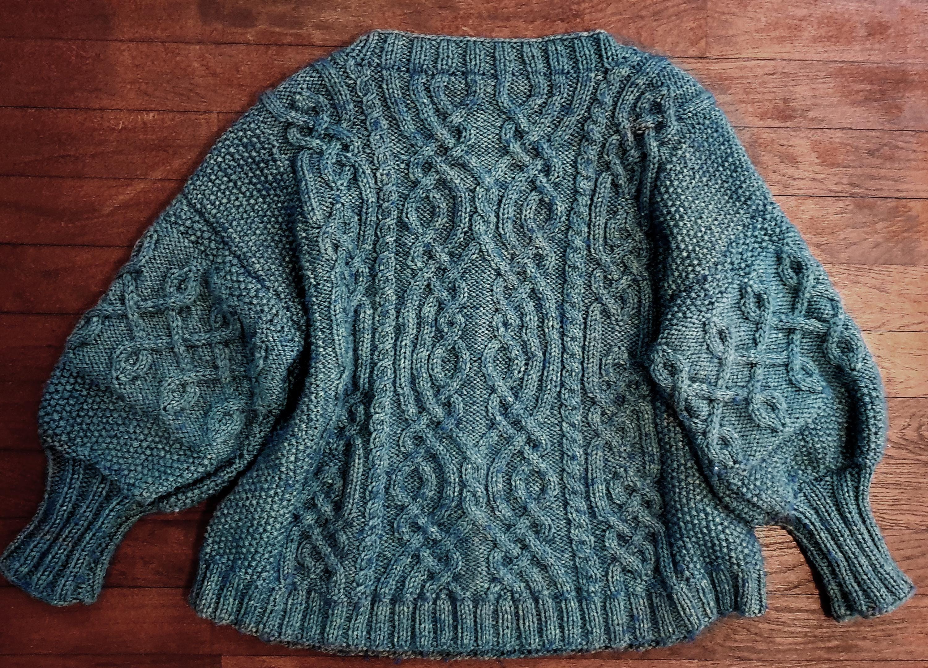 Classic Aran Knitted Jumper Pattern With Viking / Celtic Cables, Easy ...