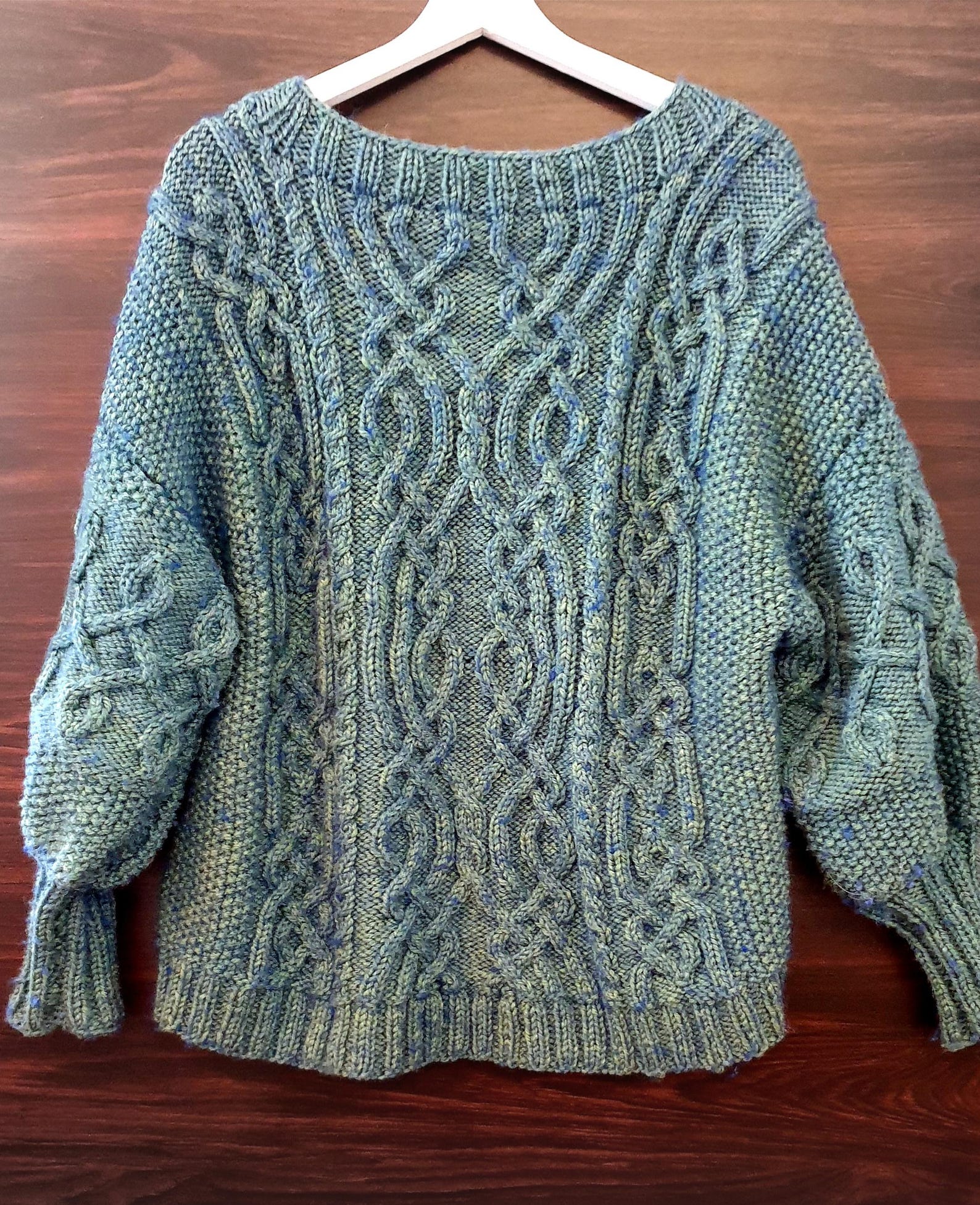 Classic Aran Knitted Jumper Pattern With Viking / Celtic Cables, Easy ...