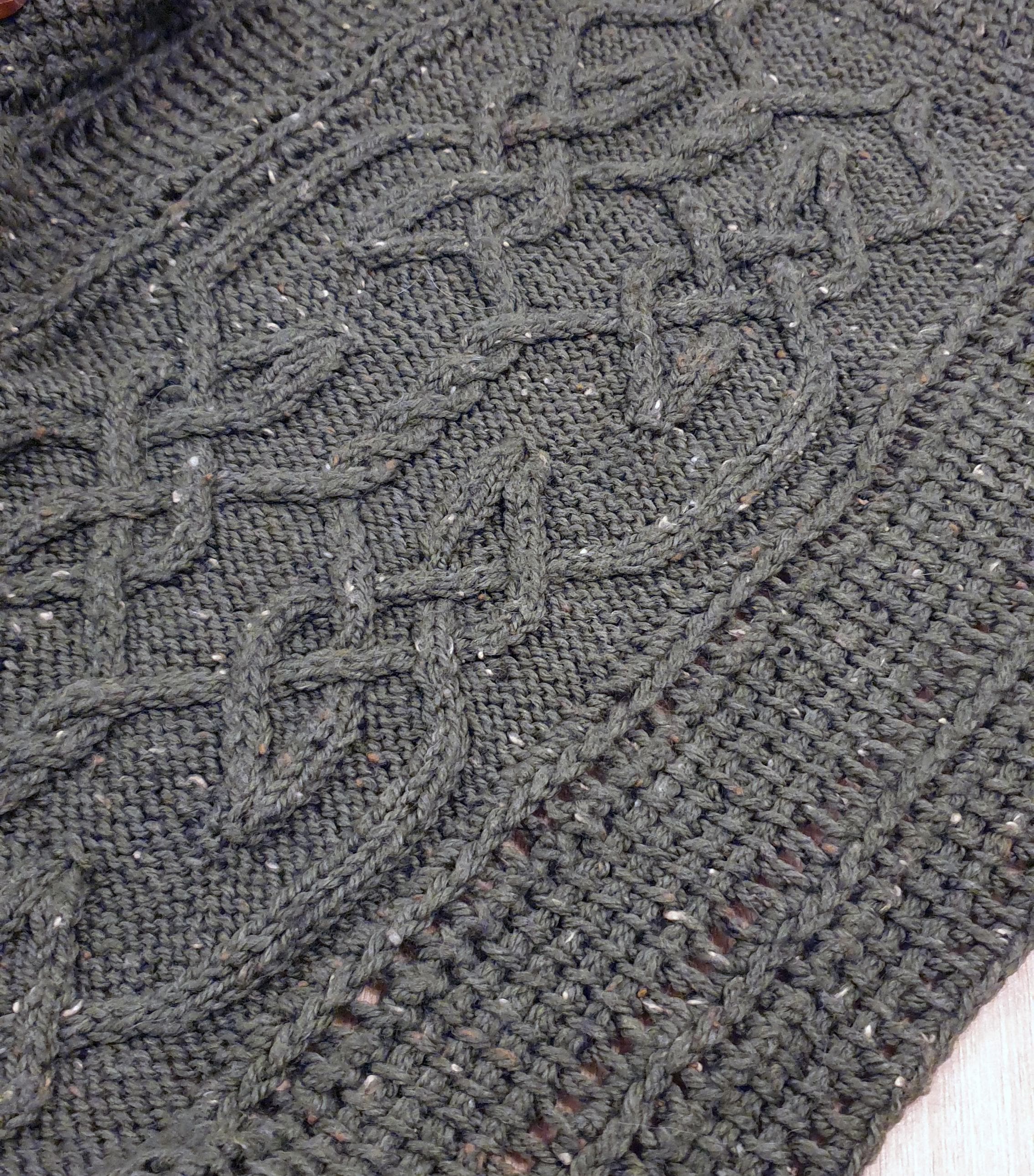 Irish / Viking Cabled Poncho With Tunisian Crochet Detail, Aran Celtic ...