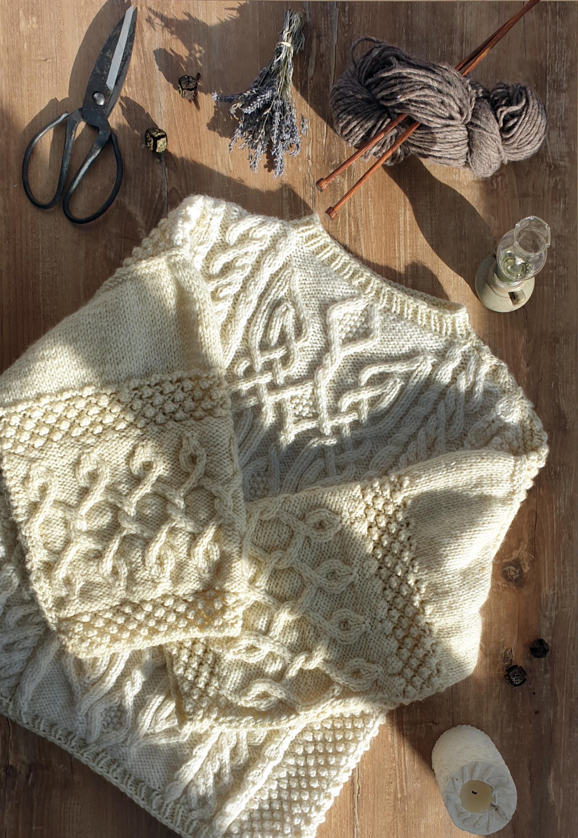 Aran Sweater Knitting Pattern, Celtic Cables, Chunky Knit (digital ...