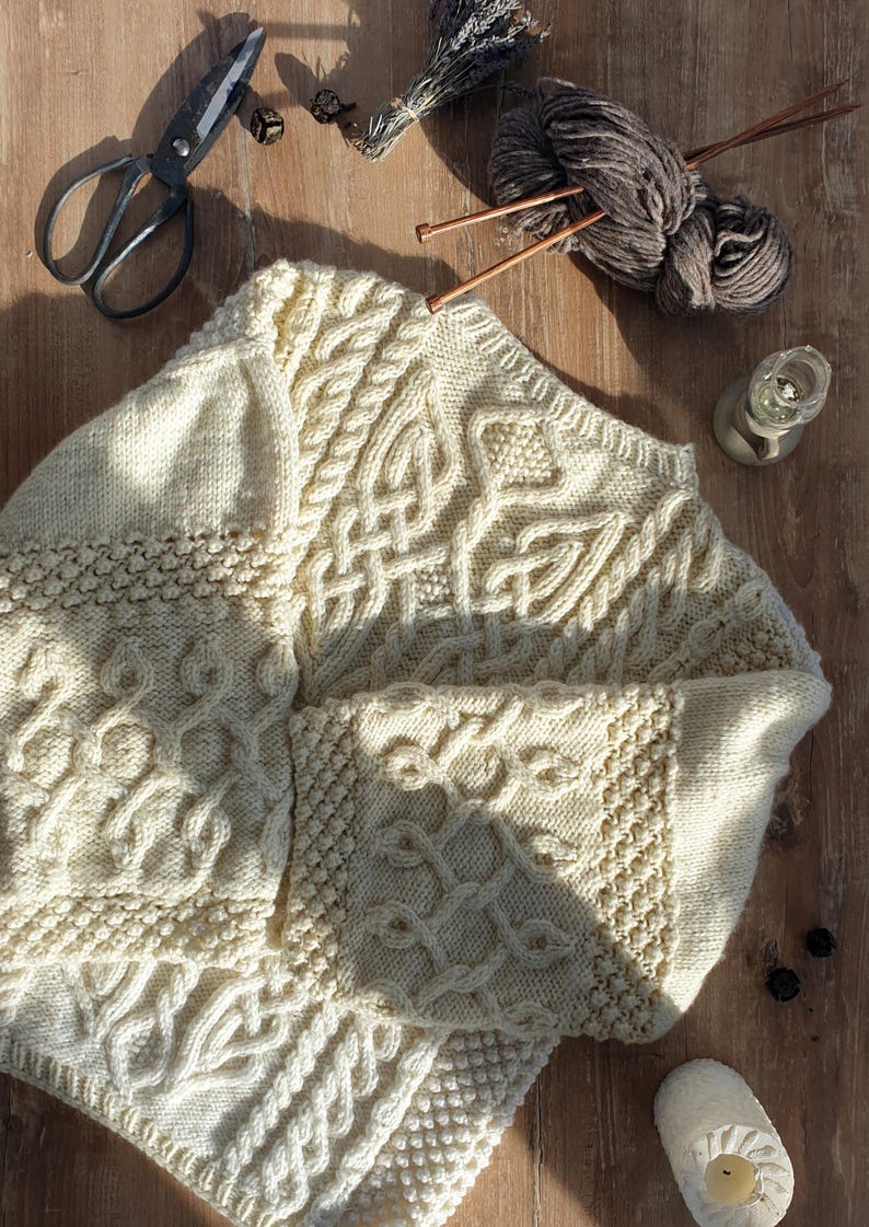 Aran Sweater Knitting Pattern, Celtic Cables, Chunky Knit (digital ...