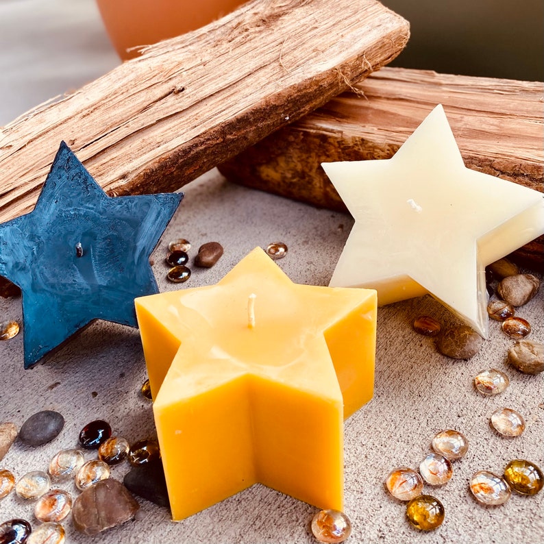 100% Pure Beeswax Star Shaped Candle-beeswax Star - Etsy