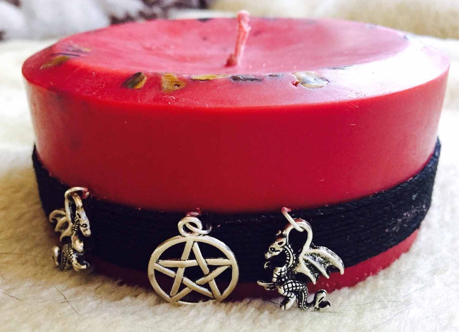 Spell Candle-Ritual Candle-dragon charm-cinnamon-scented soy candle w ...