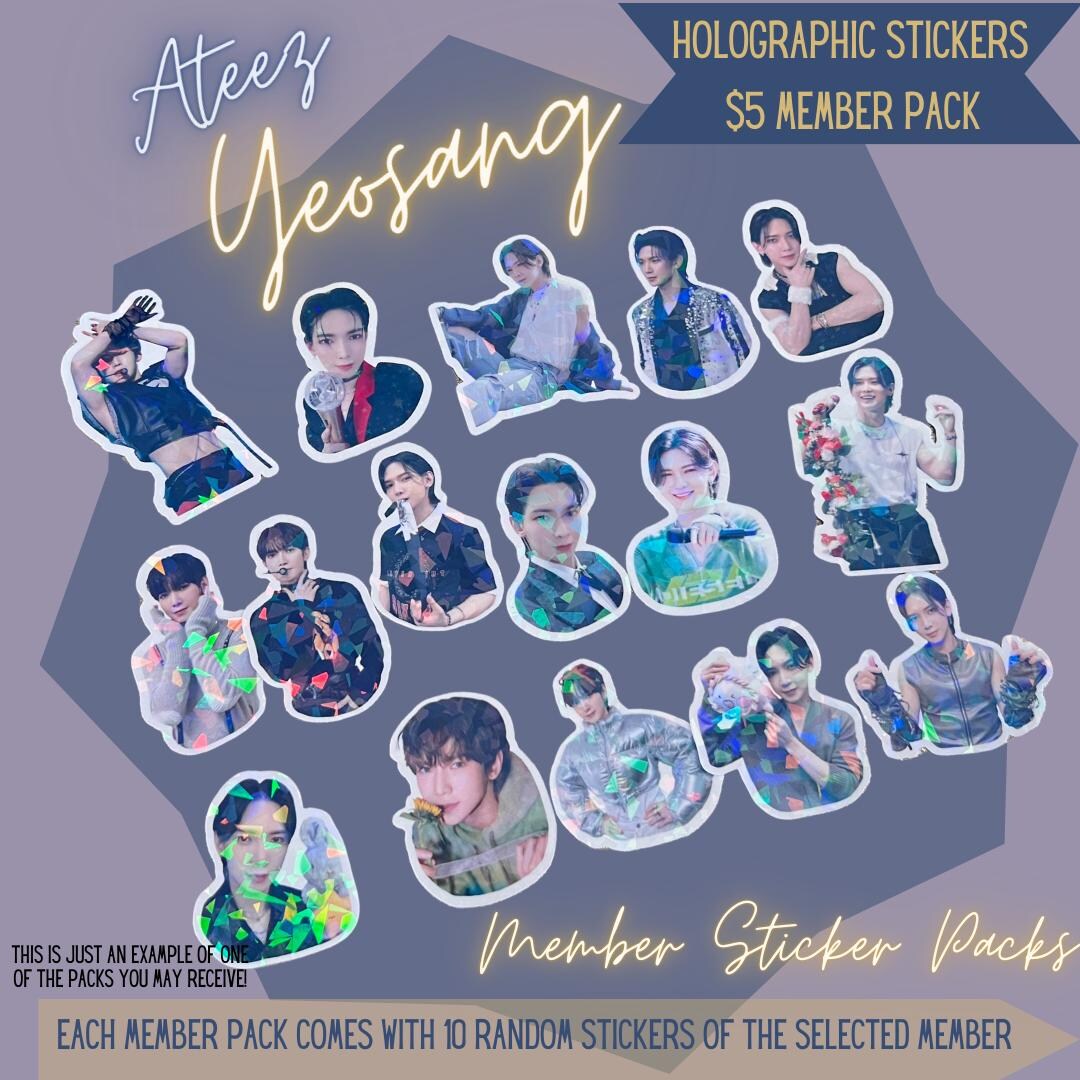 Ateez Yeosang Kpop Pack Set of 10 Holographic Stickers - Etsy
