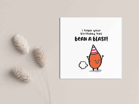 Baked Bean Birthday Card Punny Bean Card Card for Him Funny - Etsy