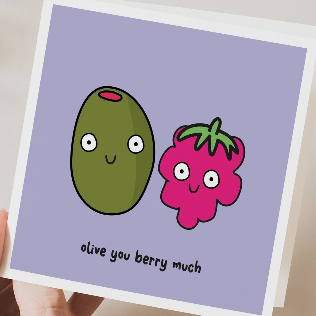 Olive You Berry Much Card, Cute Anniversary Card, I Love You Very Much ...
