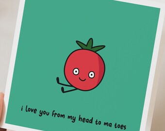 I Love You From My Head Tomatoes Handmade Greeting Card - Etsy
