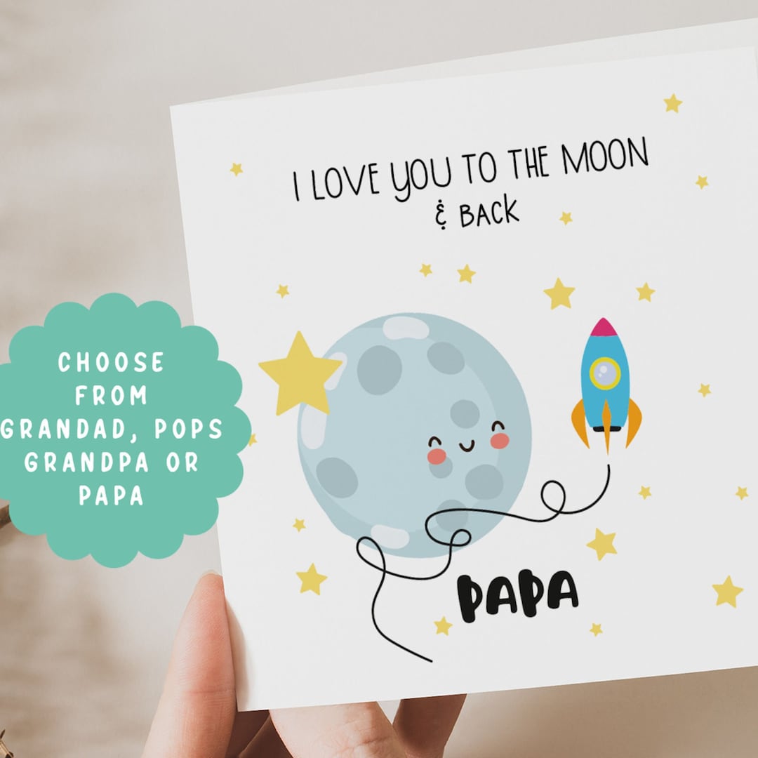 Moon and Back Father's Day Card, Love You Fathers Day Card, Greetings ...