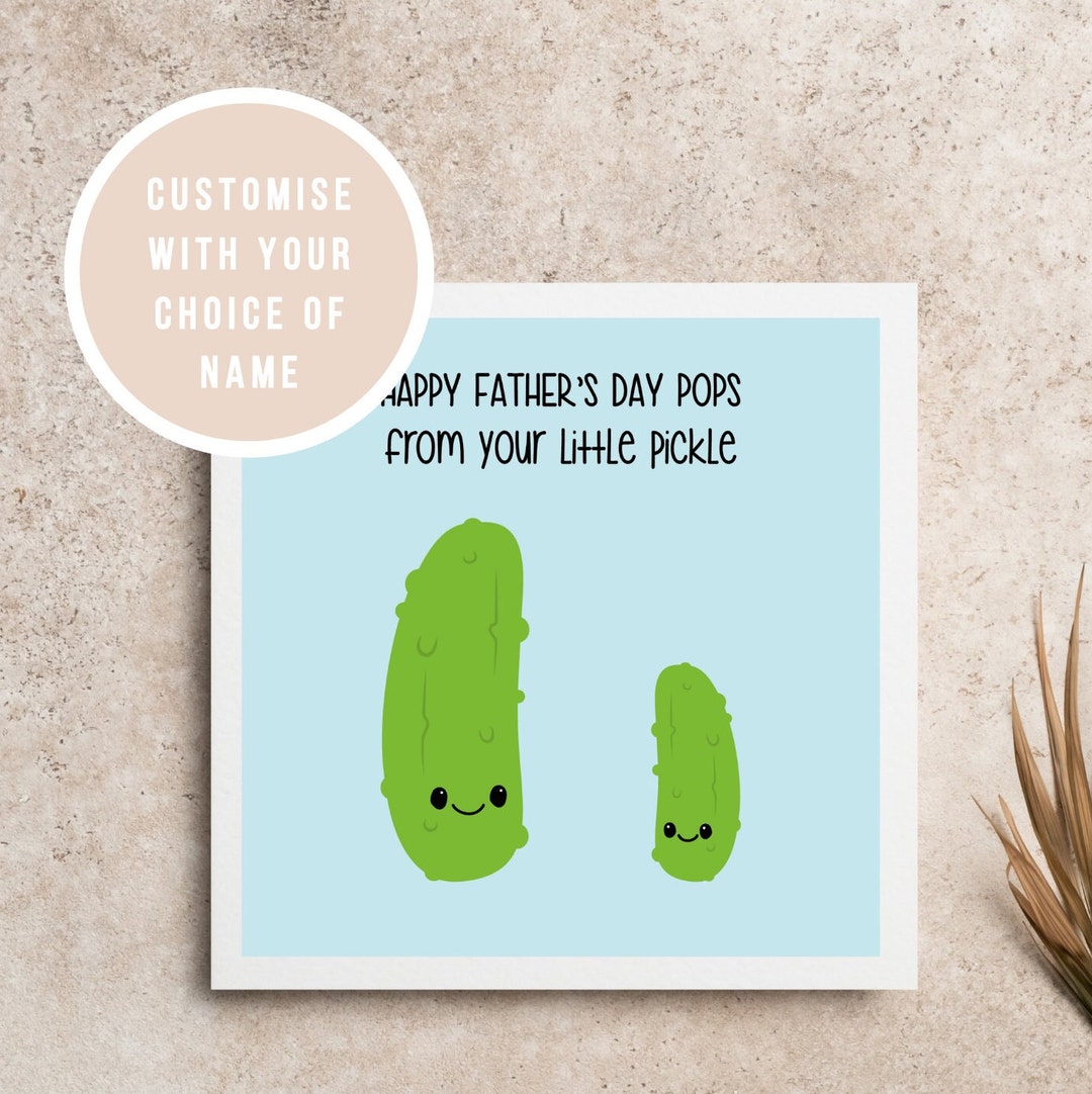 Little Pickle Father's Day Card, Card for Grandpa, Pickle Papa, Pickle ...