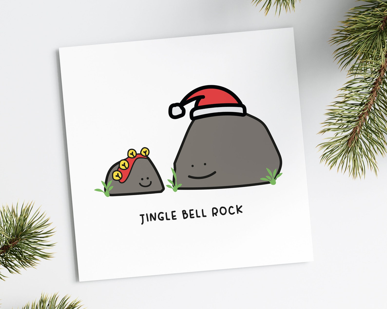 Jingle Bell Rock Card, Punny Christmas Card, Cute Holiday Card, Card ...