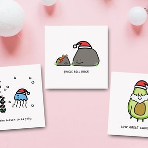 Set of Punny Christmas Cards, Christmas Card Pack, Punny Christmas ...