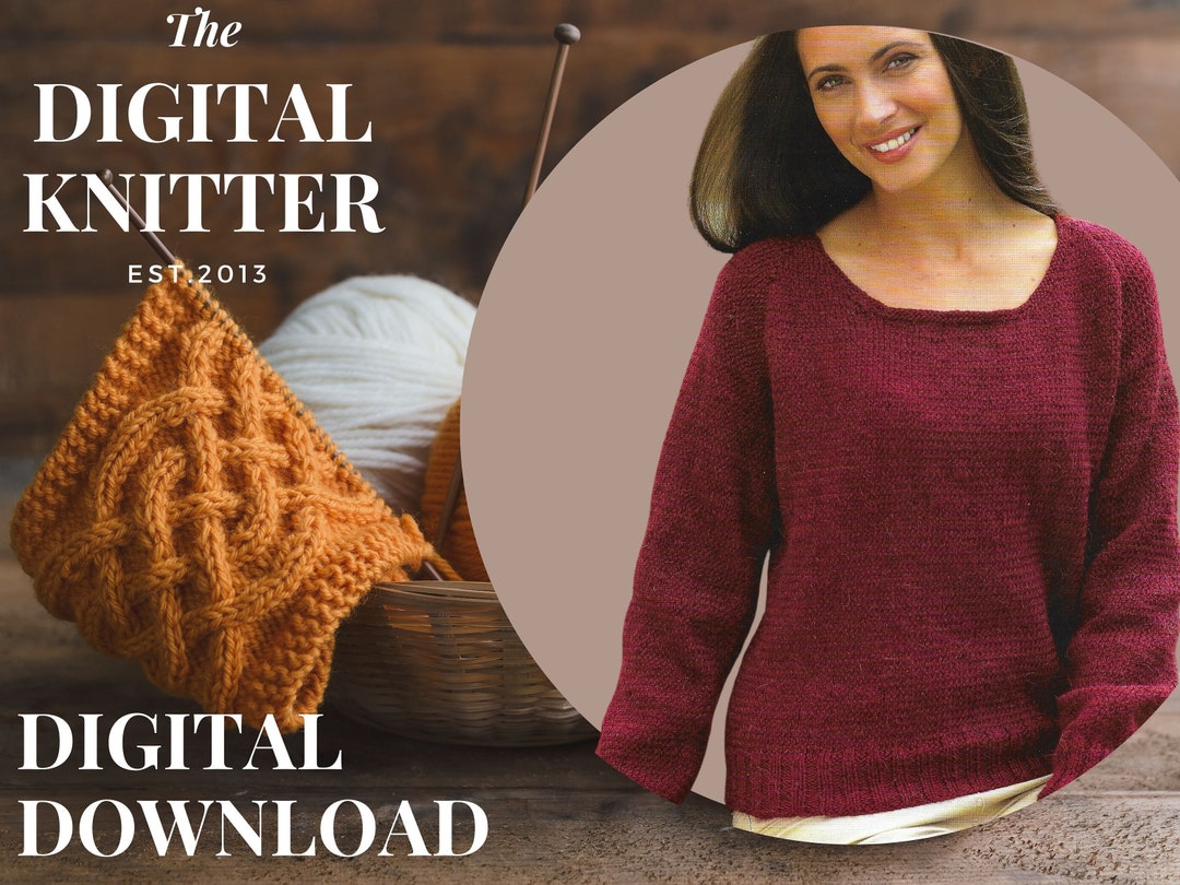 Women’s Double Knit Sweater Long Sleeve Knit Printable Knitting Pattern ...