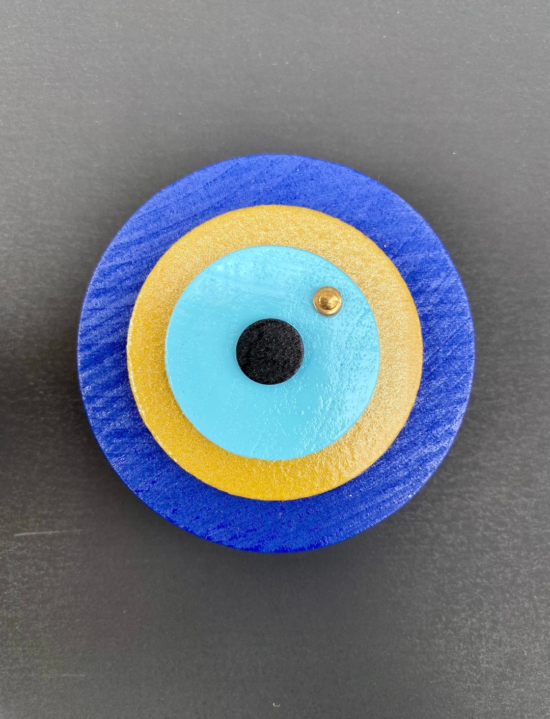 Evil Eye Magnet Protection / Assemblage Art / Junk Creation - Etsy