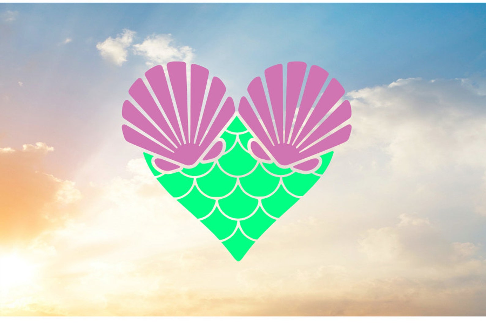 Mermaid Heart SVG File for Cutting Machine DIY Mermaid - Etsy
