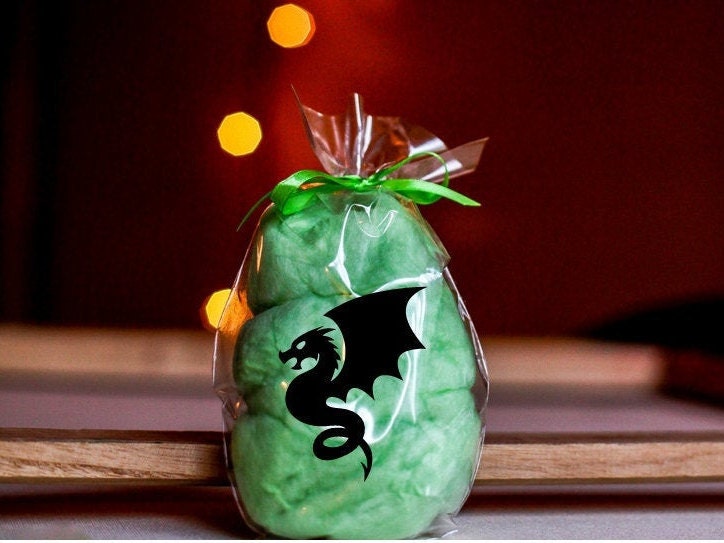 Dragon Party Cotton Candy Favors, Birthday Treat Bags (15 Count) - Etsy
