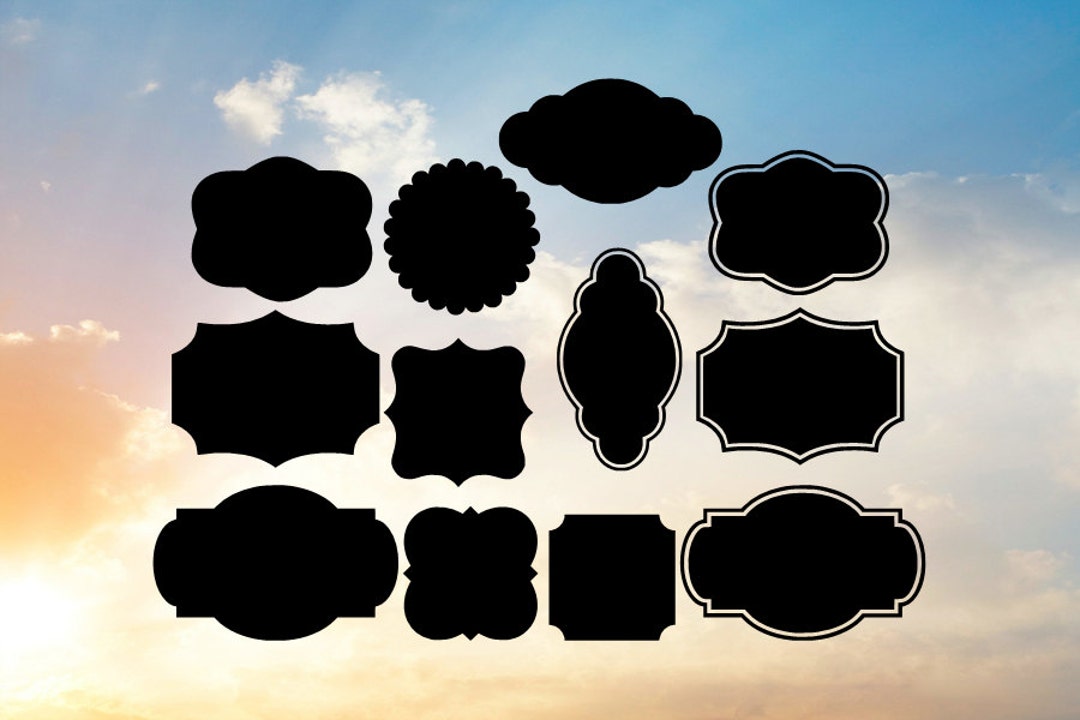 Cuttable Label Shapes SVG, Food & Gift Tag Templates (digital Download ...