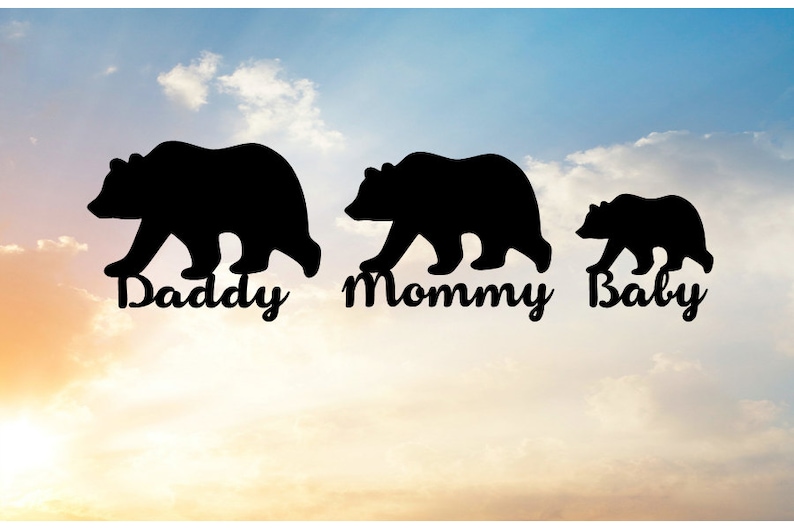 Mommy, Daddy, Baby Bear SVG File - Family Silhouette (digital Download ...