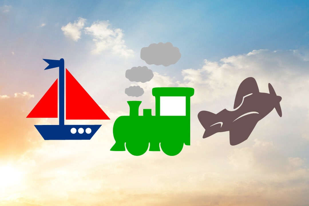 Transportation SVG Bundle, Train, Plane, Boat, Sailboat Decal - Etsy