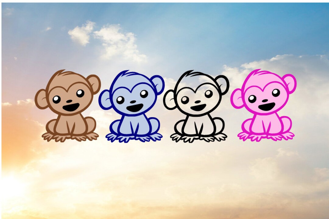 Monkey SVG File for Cutting Machine--jungle Party Decoration, DIY ...