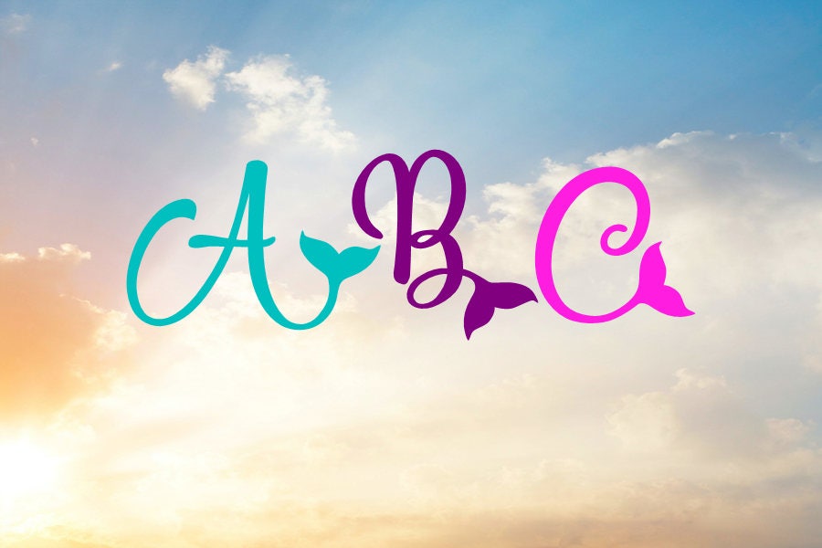 Mermaid Font Alphabet personalize DIY Projects Mermaid - Etsy