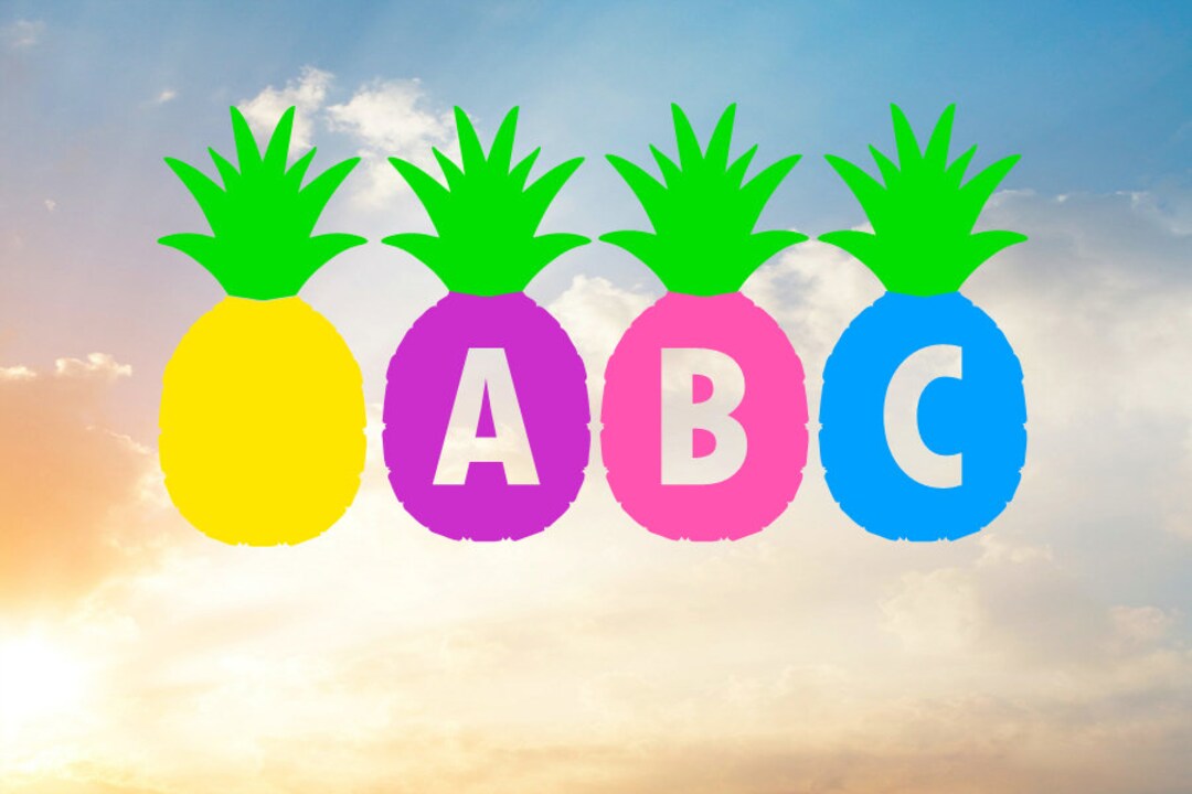 Pineapple Alphabet Svg, Pineapple Svg,tropical Svg, Pineapple HTV ...