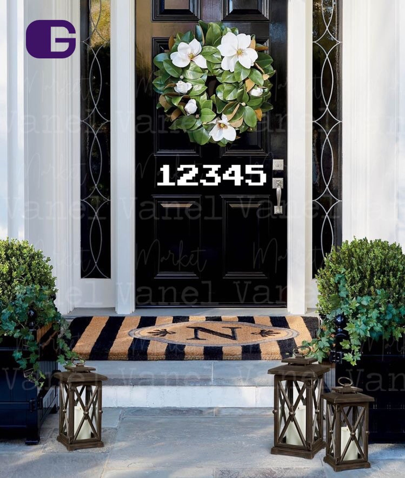 Door Mailbox Address Decals Stickers Porch Decor | Etsy