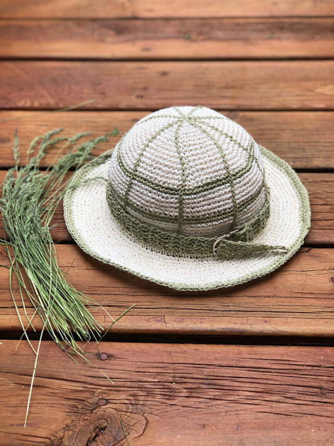 Raffia Straw Floppy Sun Hat Two Colors Beach Cappella Crochet Striped ...