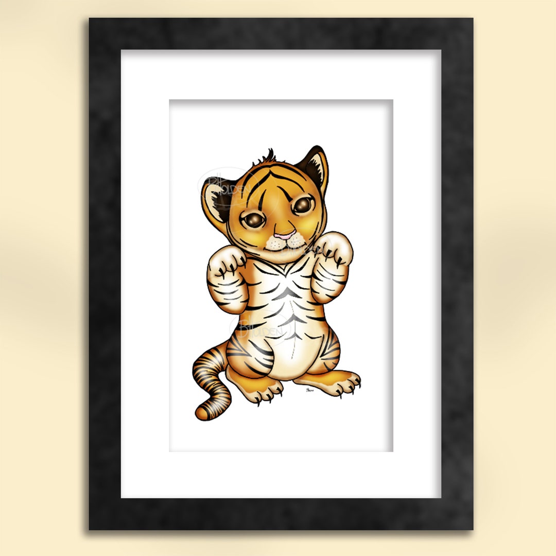 Baby Tiger Cute Animal Art Print - Etsy