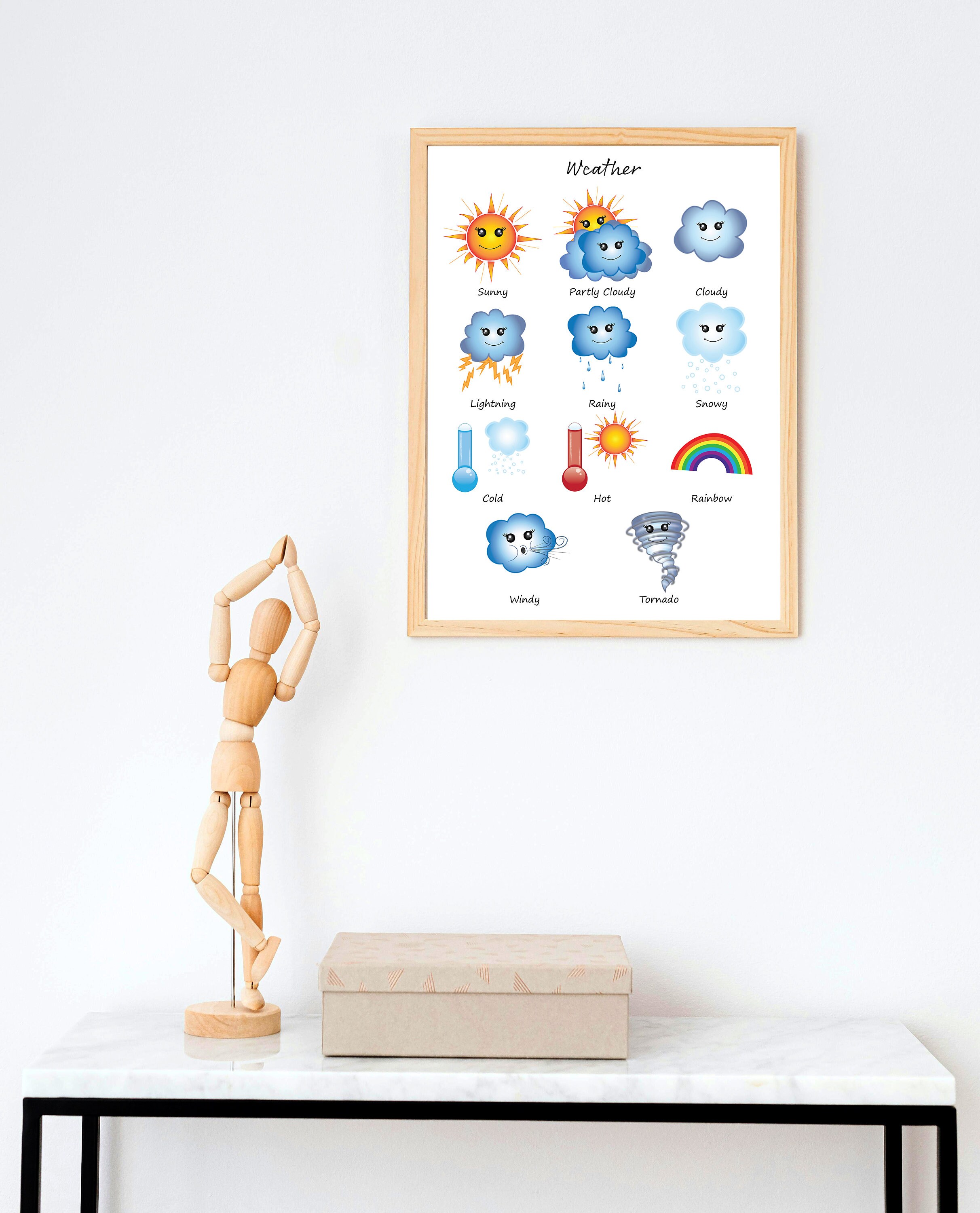 Weather Educational Chart Digital Files A1, A2, A3, A4 Colourful ...
