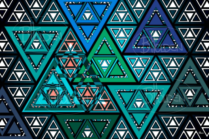 Triangles 2 Geometric Abstract Art Print - Etsy