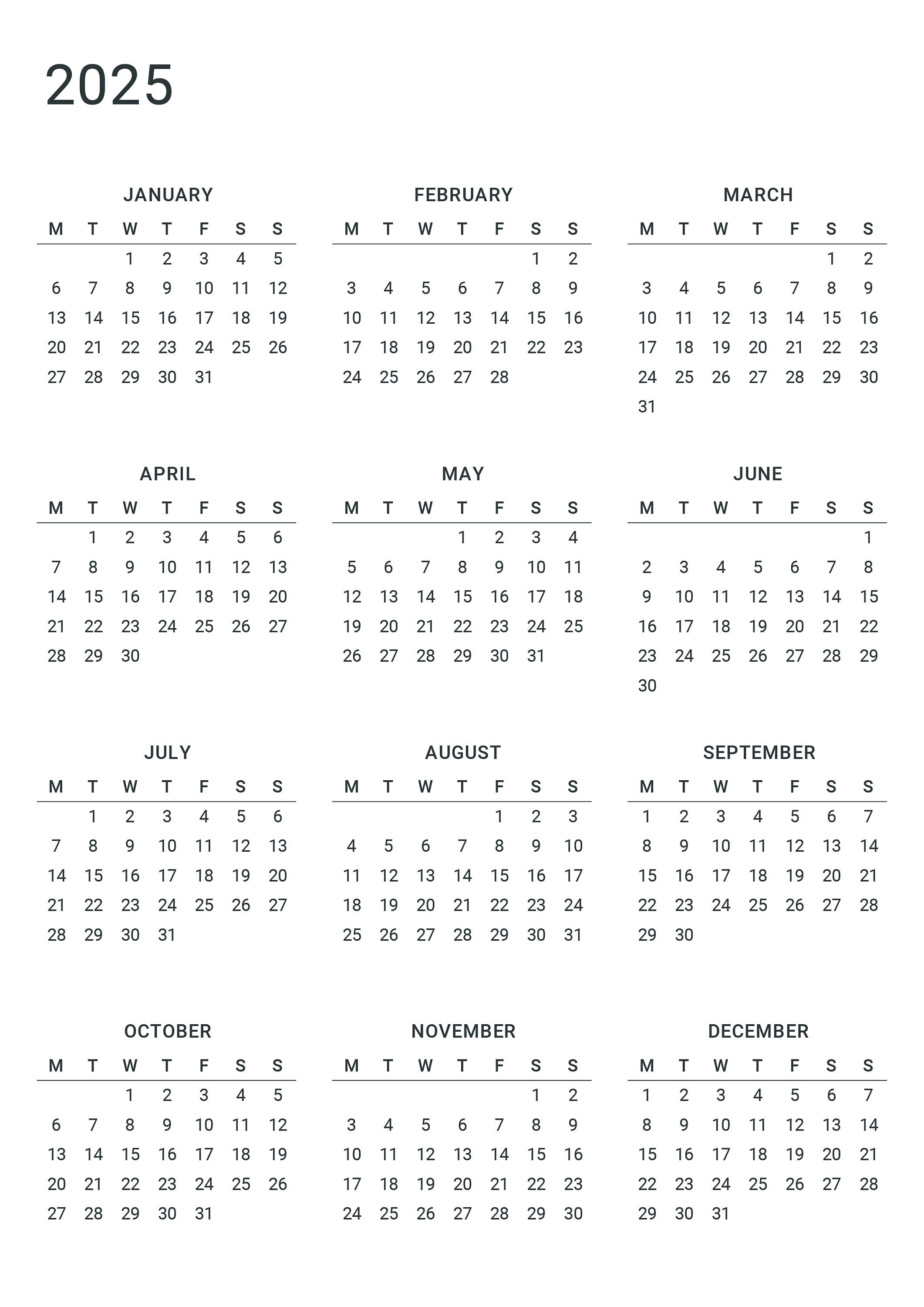 Printable Calendar Bundle 2024, 2025 and 2026 Year to a Page Landscape ...