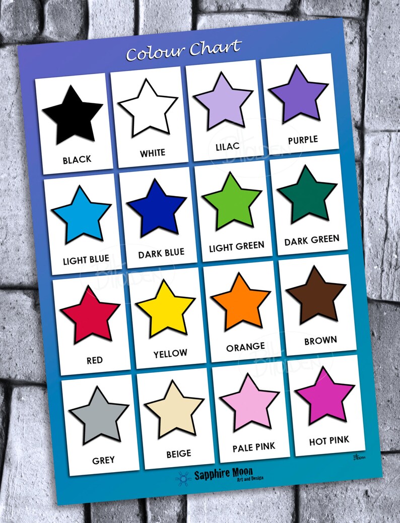 Colour Chart Educational Poster Print - Etsy
