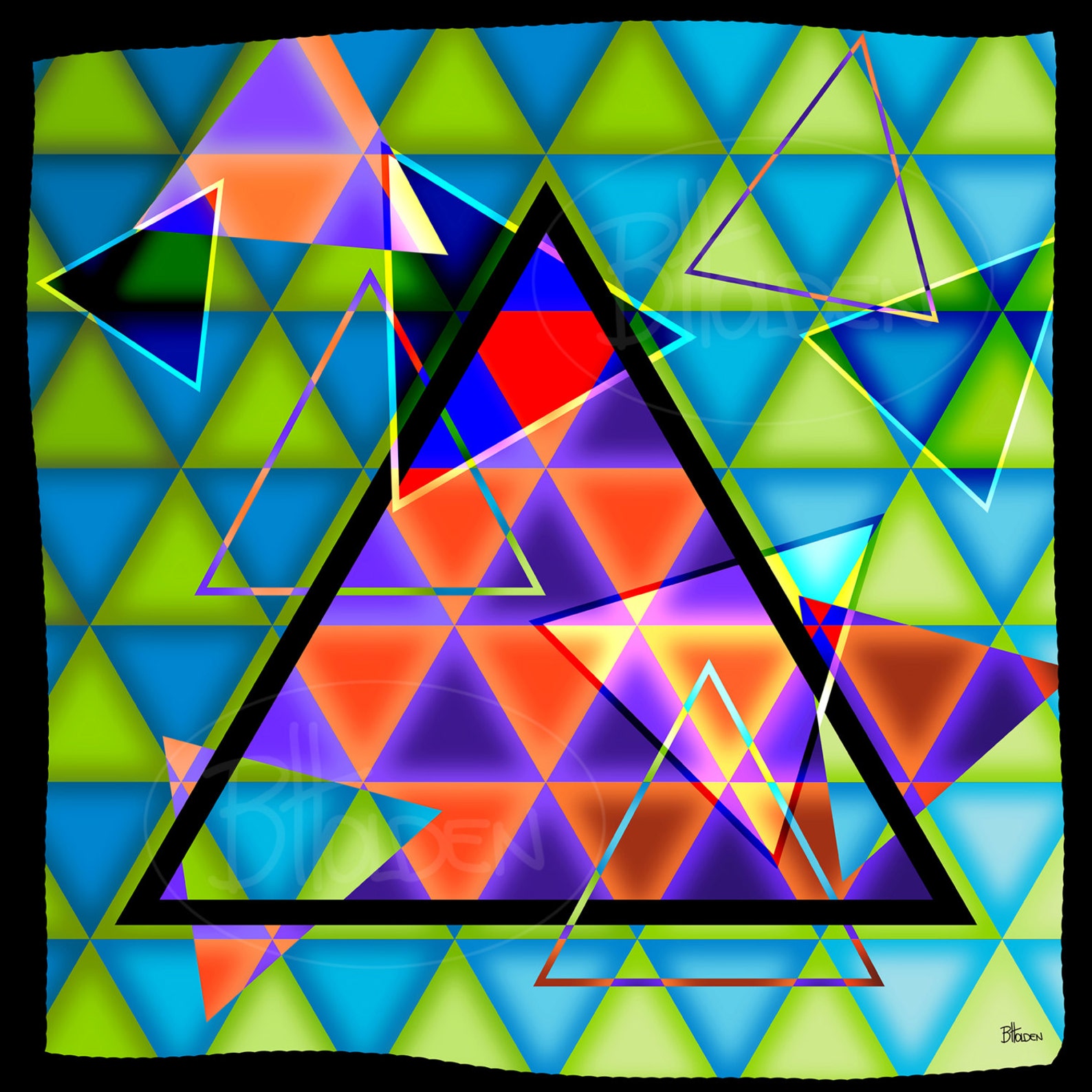 Triangles Abstract Art Print - Etsy