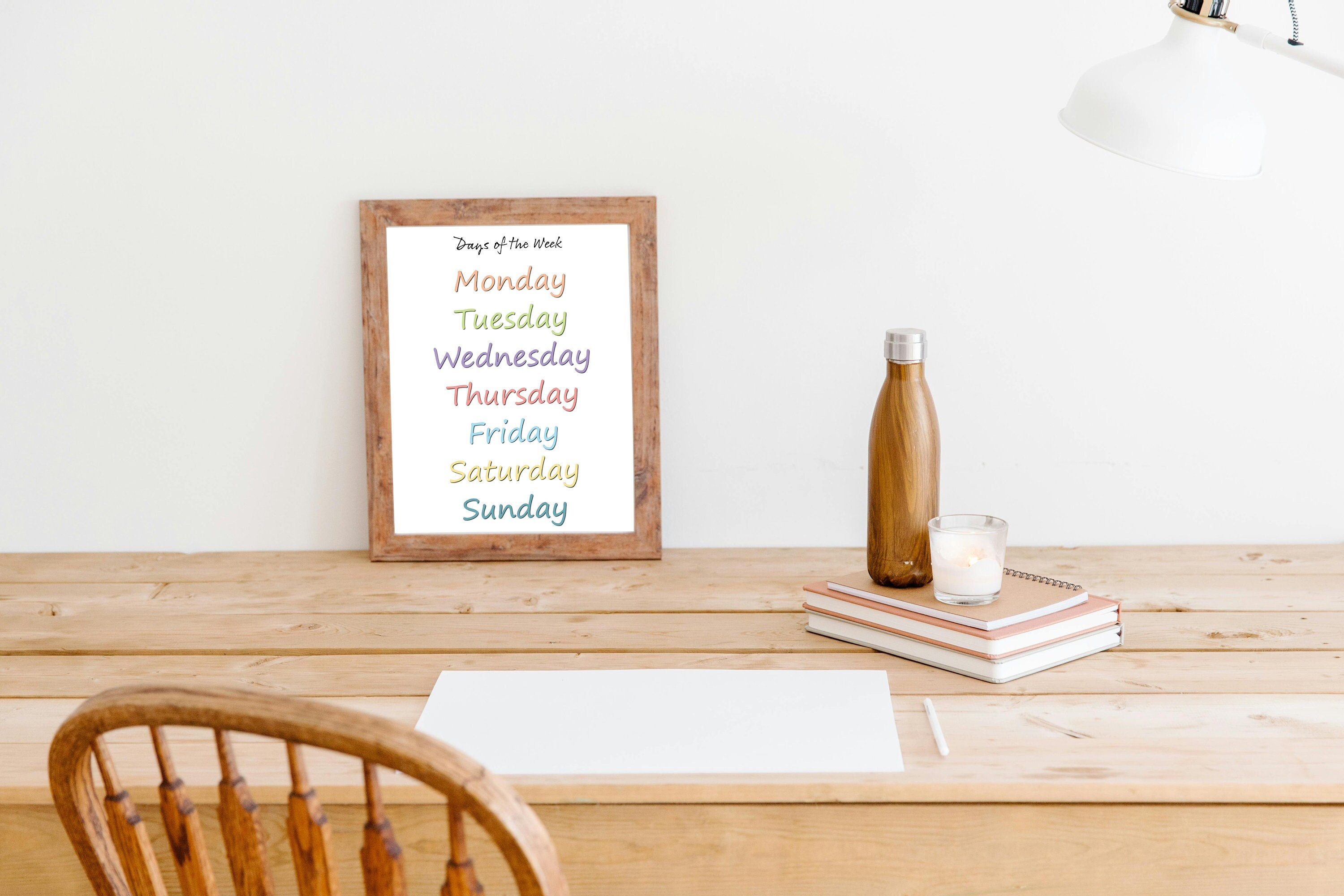 Weekdays Educational Chart Digital File (A4, A3, A2, A1) - Days of the ...