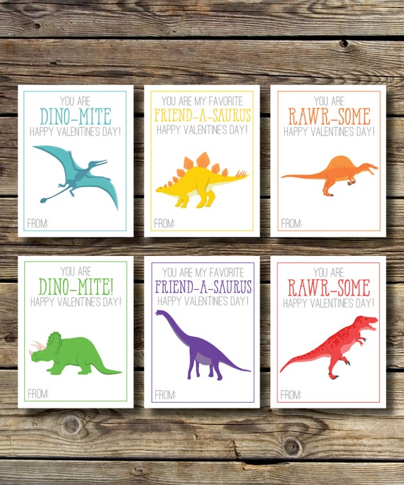 Greeting Cards Paper Watercolor Dinosaur Dino-mite Valentine ...