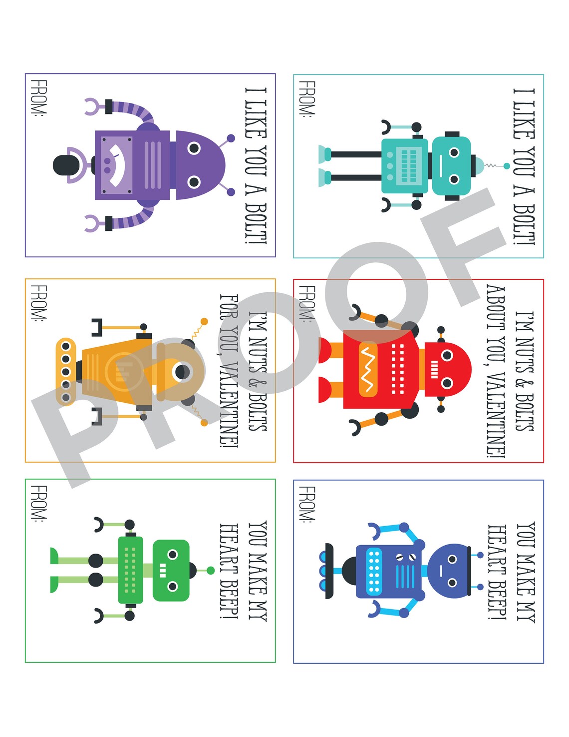 Robot Valentine Kid Valentine INSTANT DIGITAL DOWNLOAD - Etsy