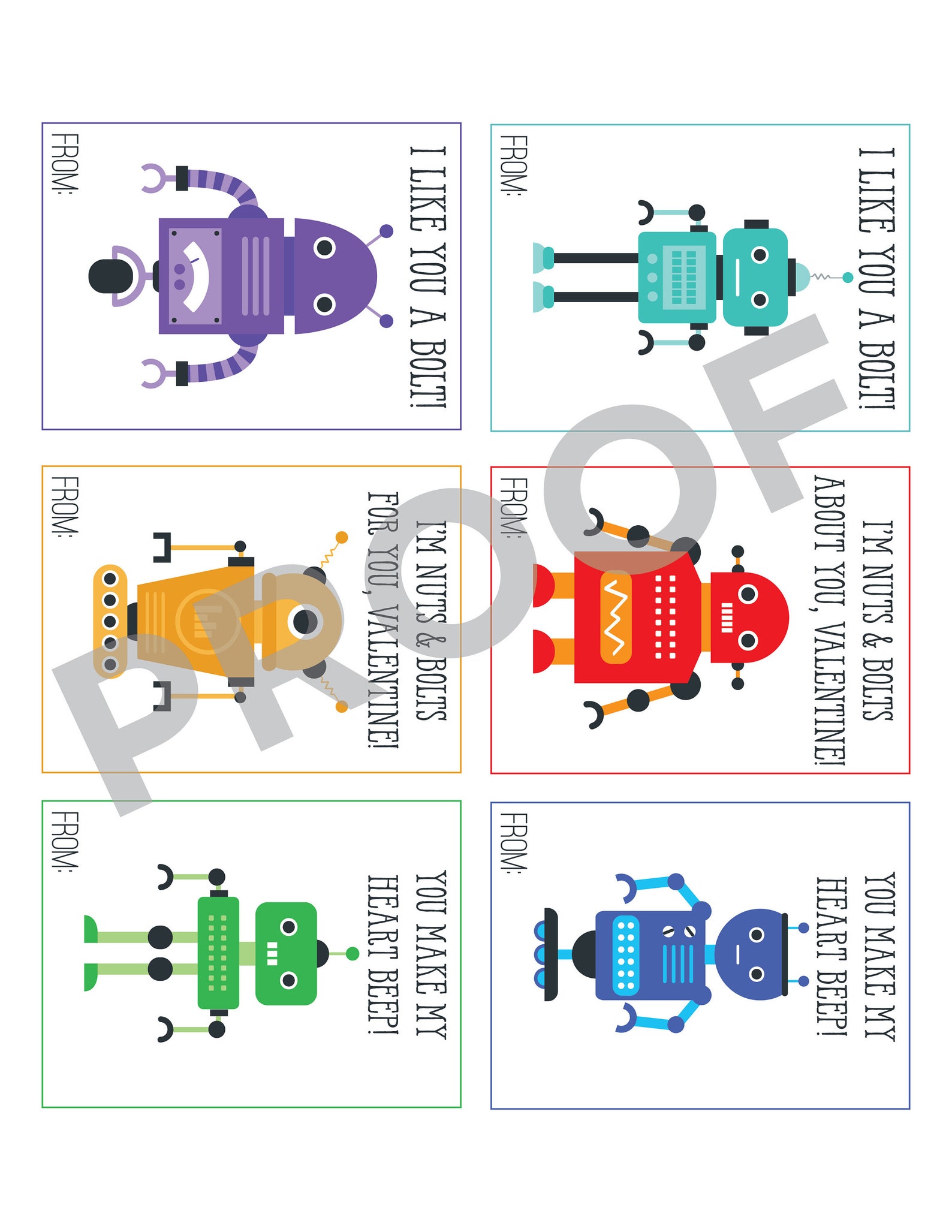 Robot Valentine - Kid Valentine- INSTANT DIGITAL DOWNLOAD - Etsy