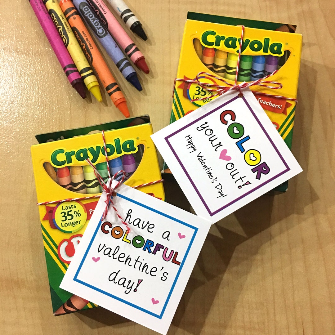 Have a Colorful Valentine's Day & Color Your Heart Out Crayon, Marker ...